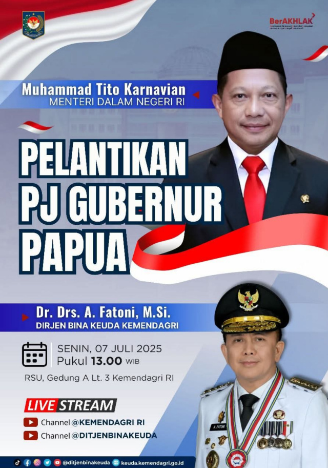 Agus Fatoni Dilantik sebagai Penjabat Gubernur Papua, Gantikan Ramses Aburaksa Limbong - Media ...